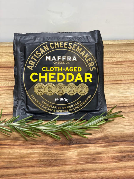 Maffra Aged Cloth Cheddar 150g | Trevor Mead Quality Meats